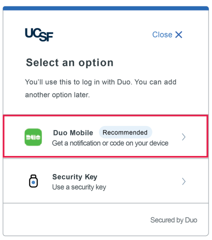 Enrolling Your First Device in Duo | UCSF IT