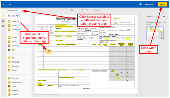 Send Envelopes in DocuSign | UCSF IT